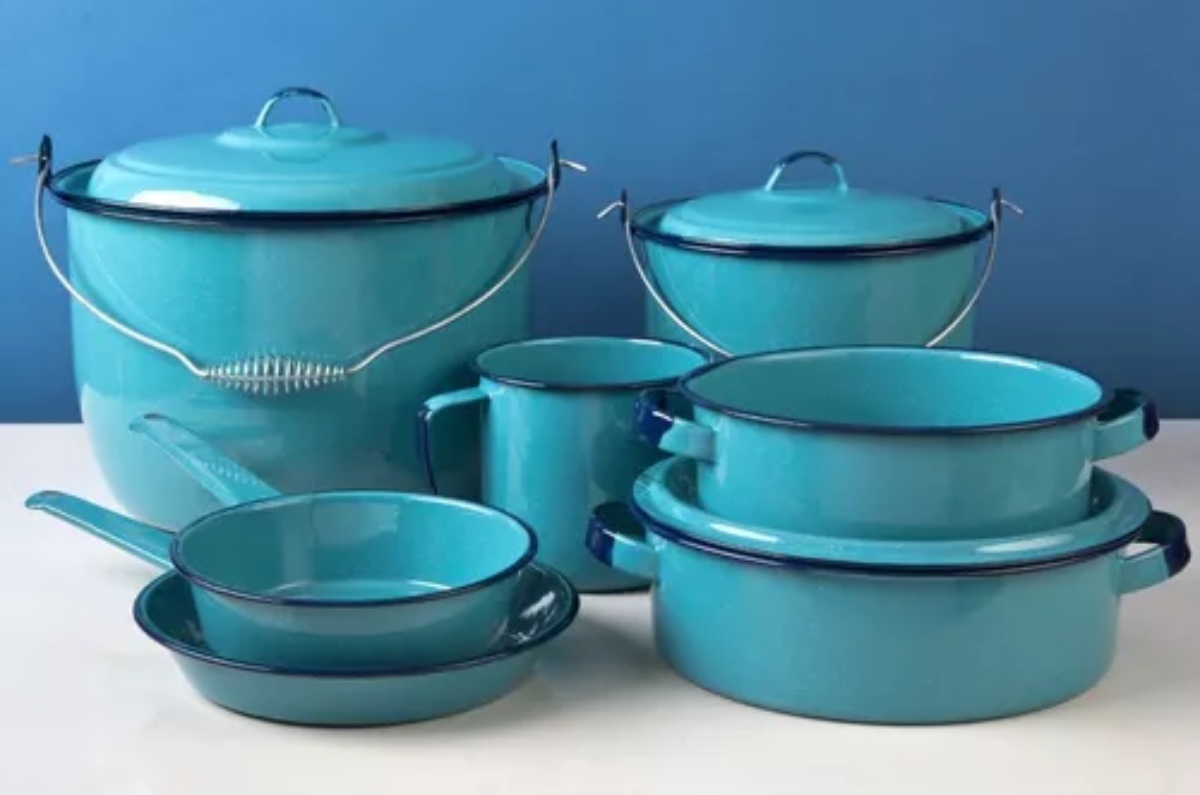 Remata Walmart un juego de 5 ollas de peltre Cinsa con mega oferta