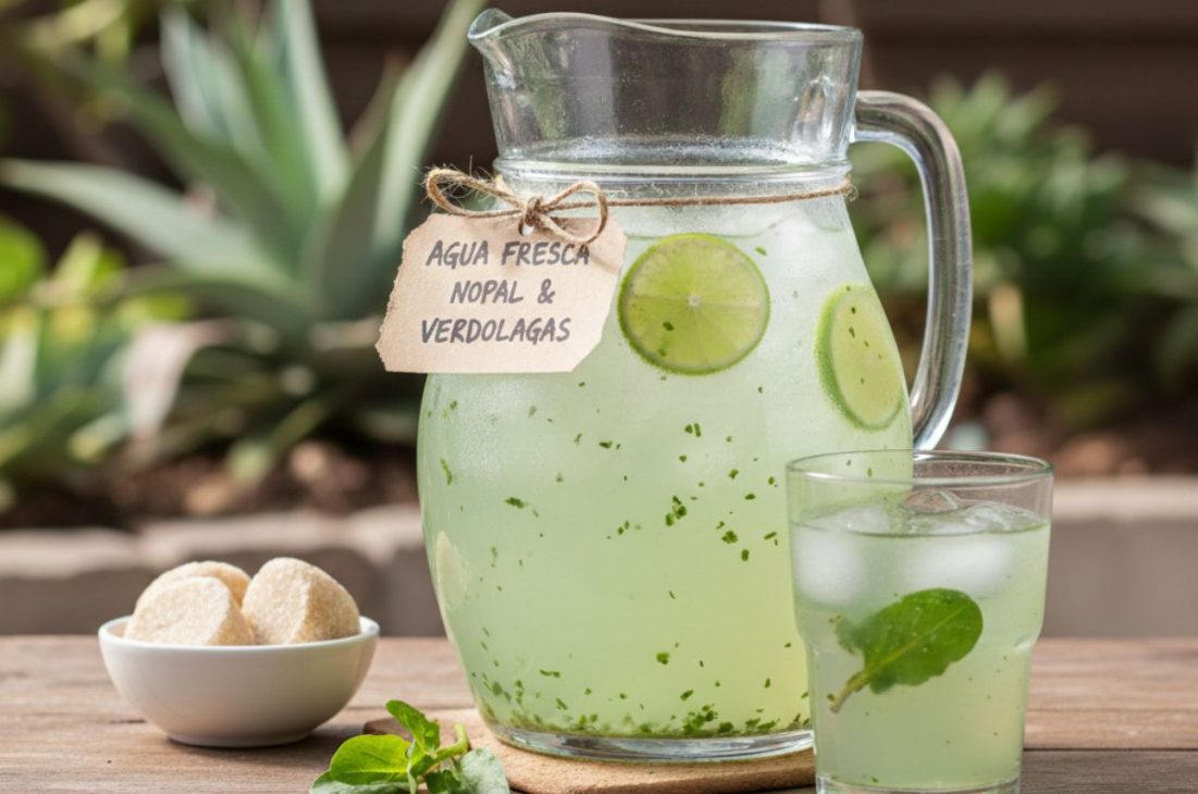 receta-de-agua-de-nopal-y-verdolagas