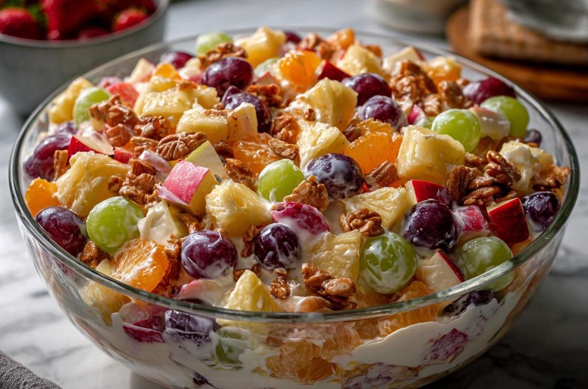 Prepara en 10 minutos esta ensalada navideña de frutas y nueces, fácil ...