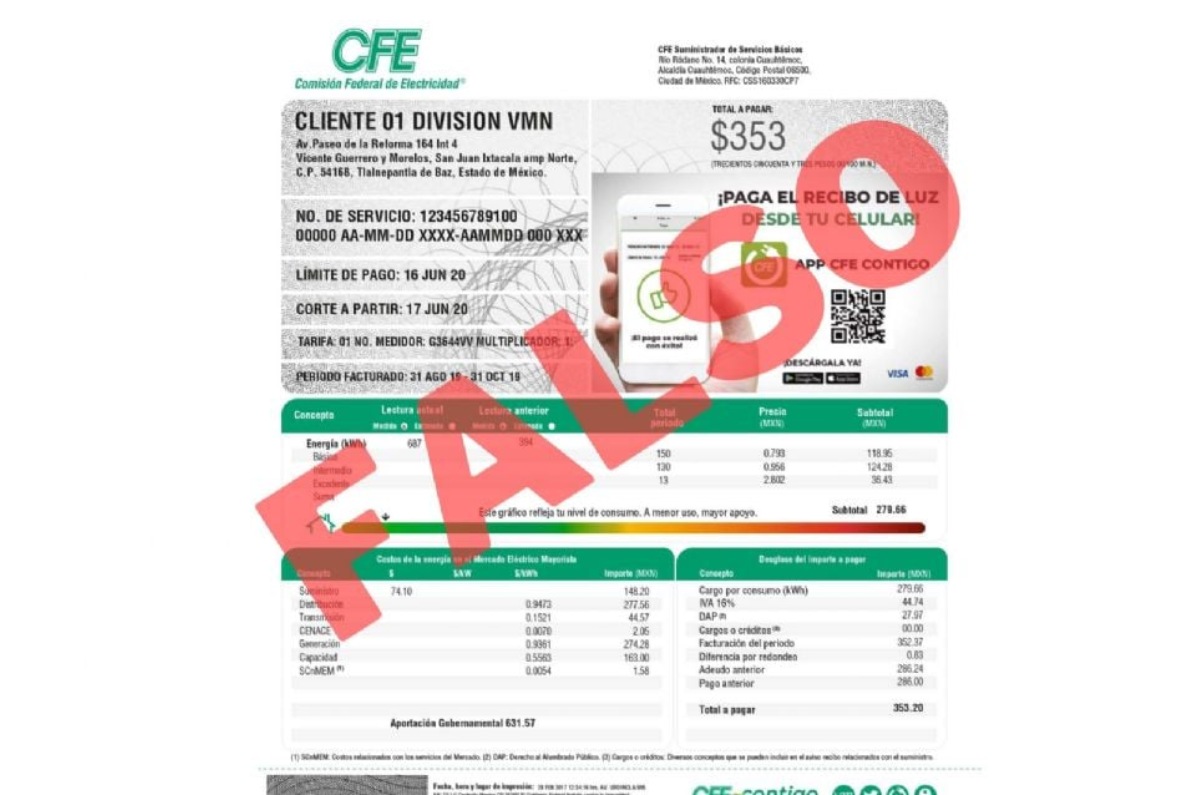 Recibo falso de la CFE: El fraude del viernes que usan para vaciar tu ...